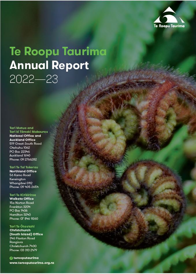 Te Roopu Taurima Annual Report 2022-23 – Te Roopu Taurima